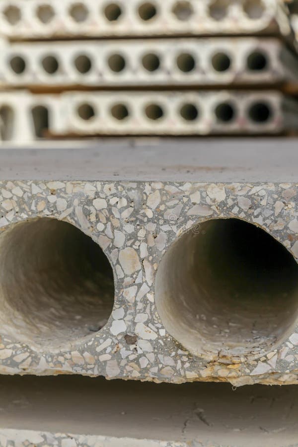 Precast Concrete Hollowcore Slabs Stock Image - Image of slabs ...