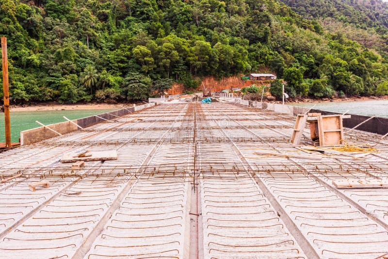 Precast Concrete Plank of Pier Under Construction, Thailand Stock Photo ...