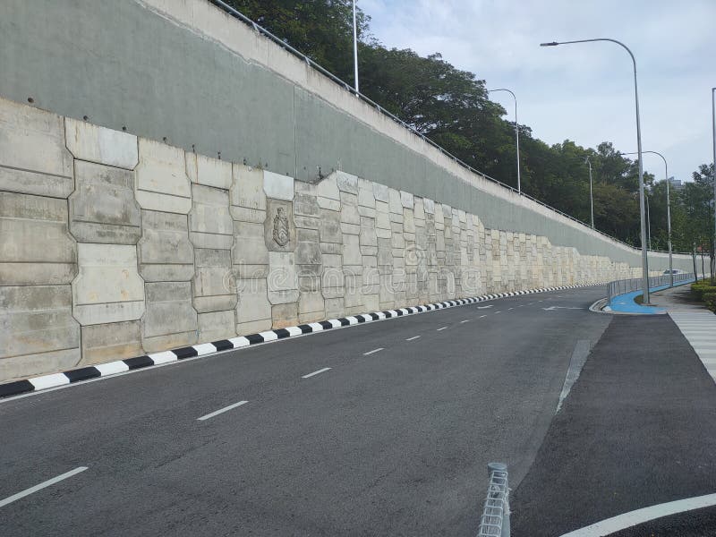 Precast Concrete Retaining Wall Panels are Installed in Layers As a ...