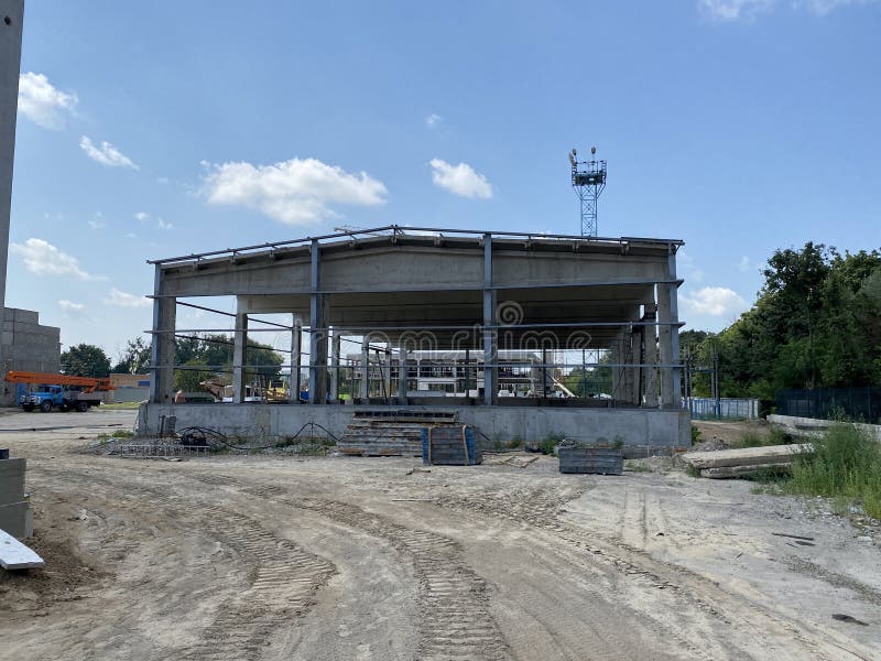 Precast Concrete Structures of a Public Building. Stock Photo - Image ...