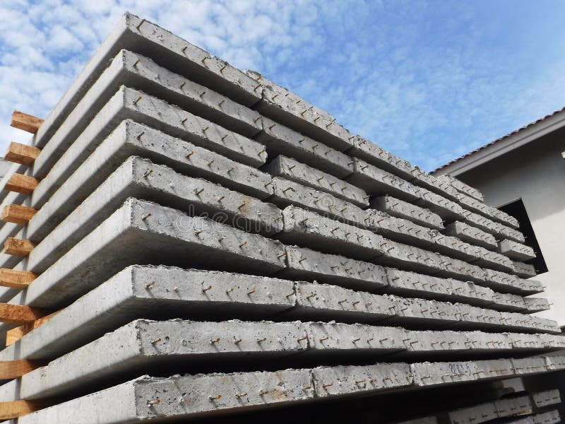 Precast Plank Concrete Slabs Stock Photo - Image of hollow, building ...