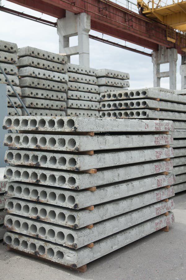 Precast Reinforced Floor Slabs Stock Image - Image of surface, concrete ...