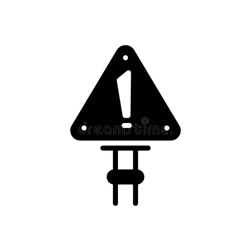 Black Solid Icon for Precaution, Caution and Careful Stock Vector ...