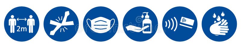 Precautions Against COVID-19 Icons - Vector Stock Illustration ...