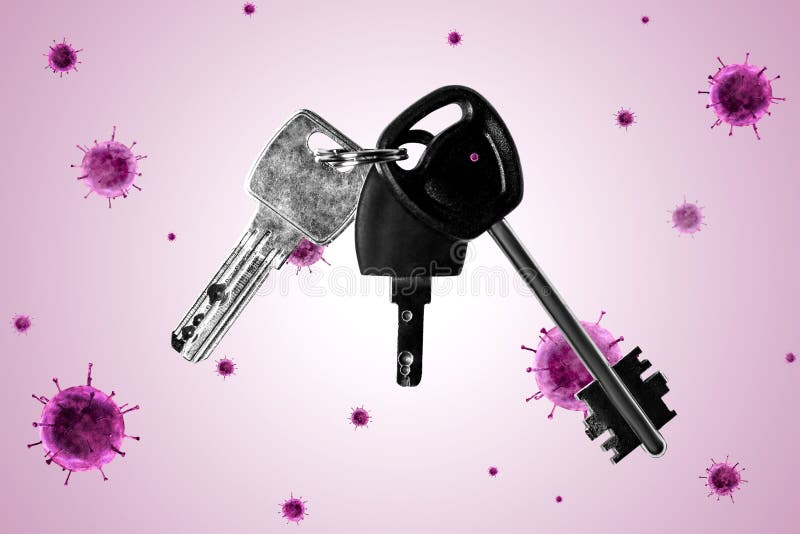 Precautions for Coronavirus, Covid-19. Three Different Keys on a Bunch ...