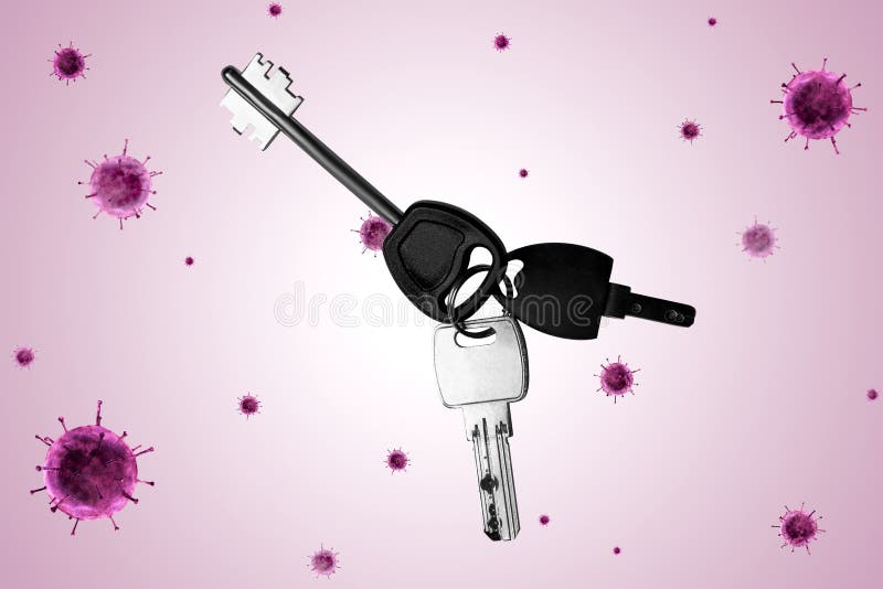 Precautions for Coronavirus, Covid-19. Three Different Keys on a Bunch ...