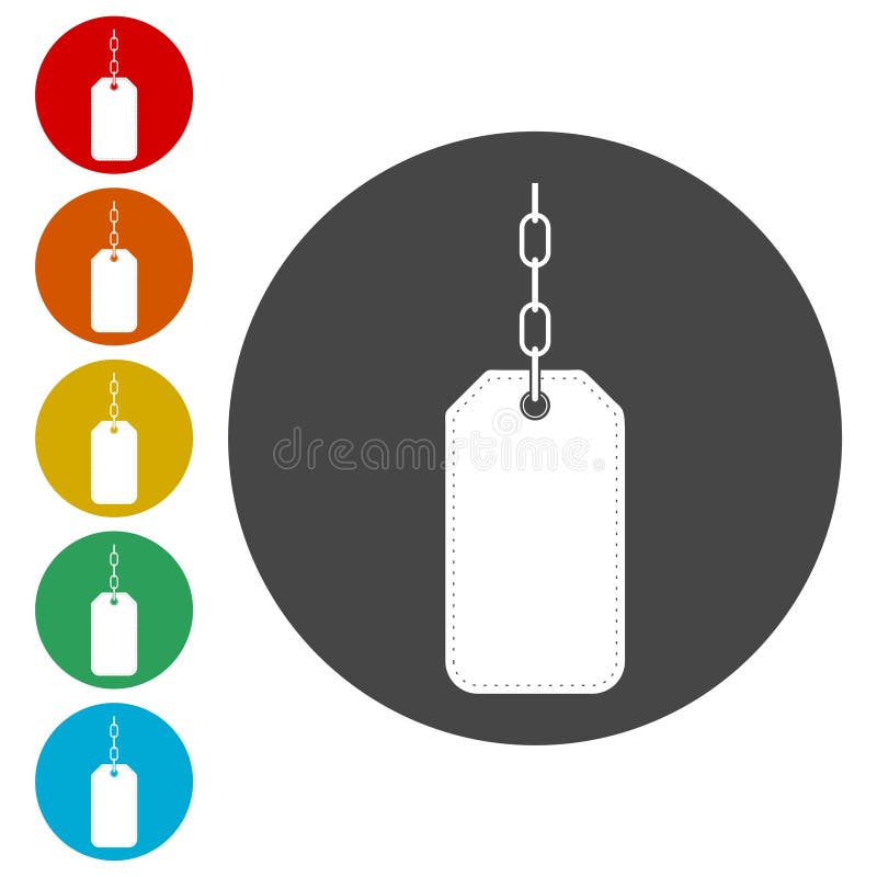 Icono En Blanco Del Precio, Iconos Del Color Fijados Ilustración del ...