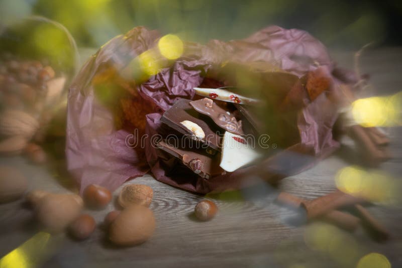 Precious Chocolate in Paper Stock Photo - Image of dark, group: 147569102