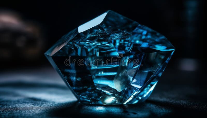 Precious Gem Glowing in Diamond Shaped Glass Generated by AI Stock ...
