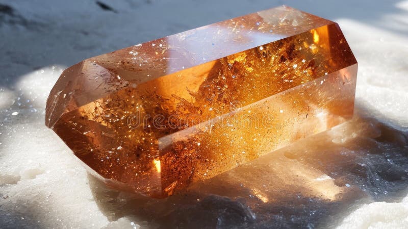 Precious Gemstone Sunstone on White Background Stock Illustration ...