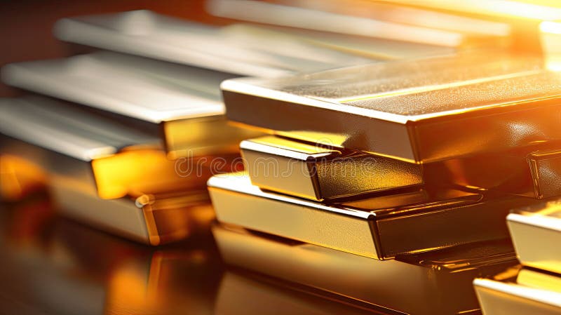 Precious Gold and Silver Bars Stock Illustration - Illustration of ...