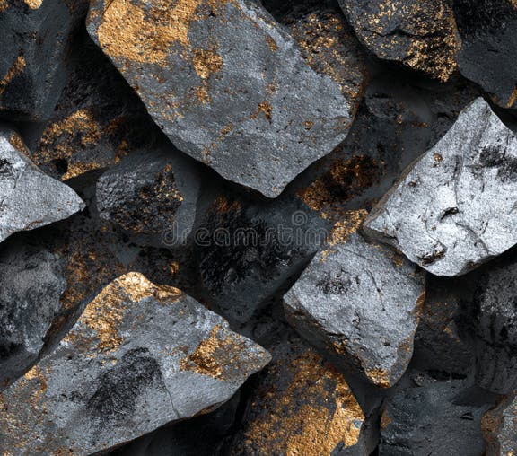 Precious Metal Ore Rich Textures Dark Tones Stock Illustration ...
