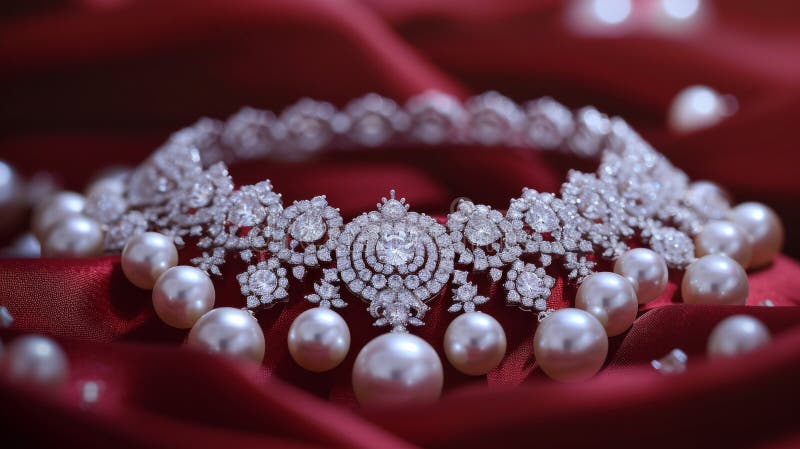 Precious Pearls and Diamonds Arranged in a Celestial Pattern, Exuding ...