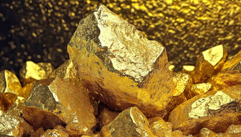 Precious Pure Gold Nugget, Generative AI Stock Image - Image of cache ...