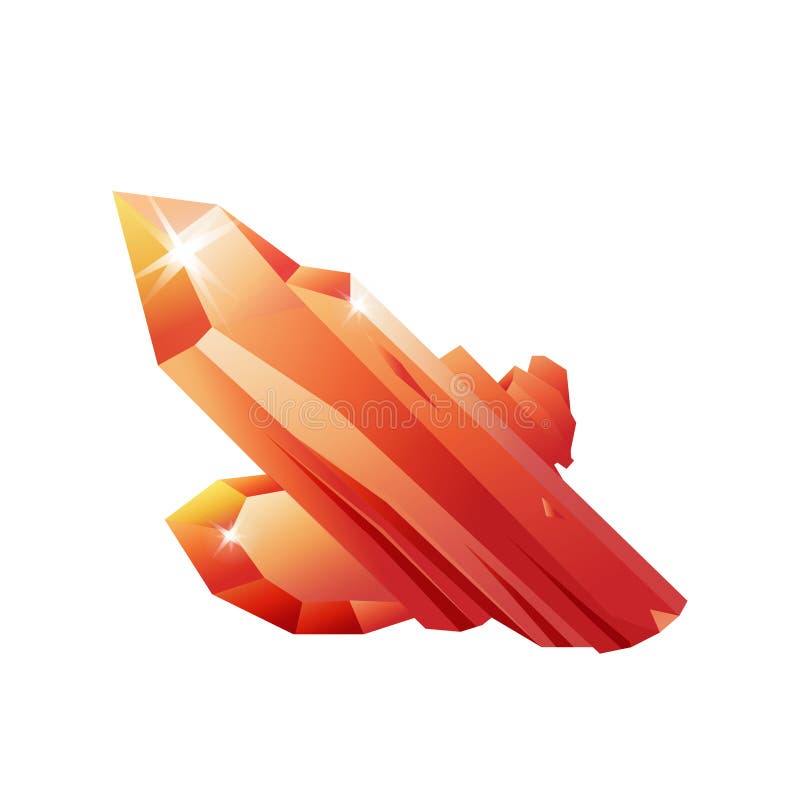 Precious Red Stones, Shiny Glass Crystals of Minerals with Magic Light ...