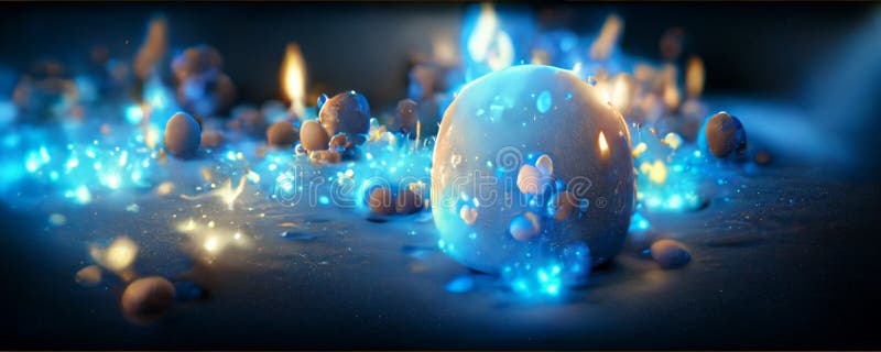 Precious Rocks Illuminated with Flashes of Light Stock Illustration ...