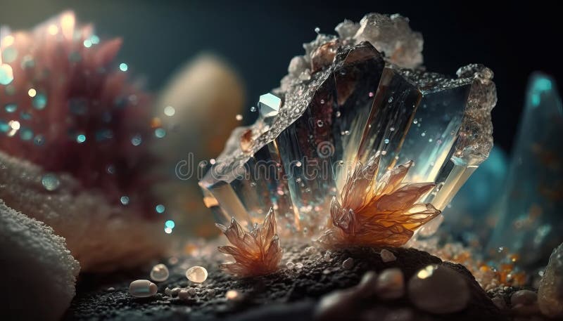 Precious Stones in the Form of Multi-colored Crystals. Stock ...