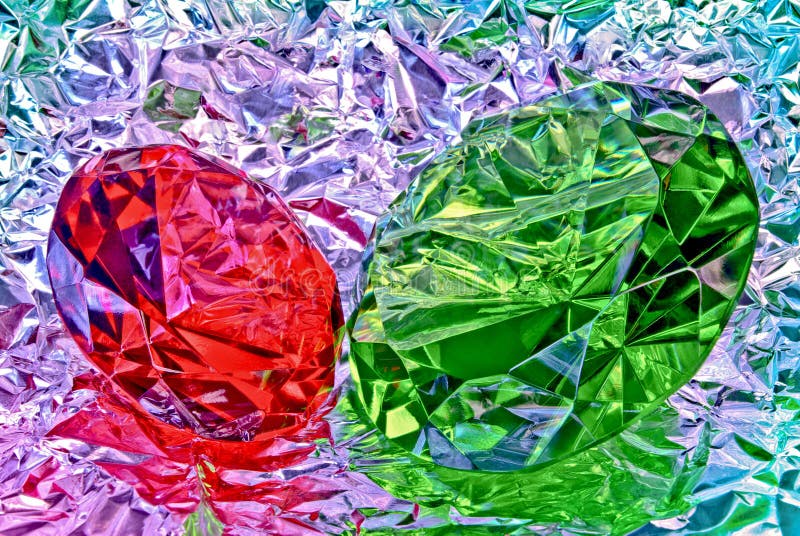 Precious Stones,jewelry on the Background of Silver Foil Stock Photo ...