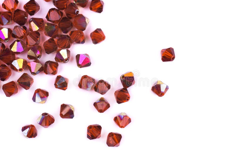 Precious Stones of Red Color are Scattered on a White Background ...