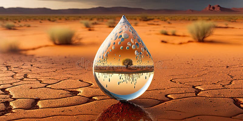 Precious Water Conservation Concept, Reflection of Earth Inside a ...