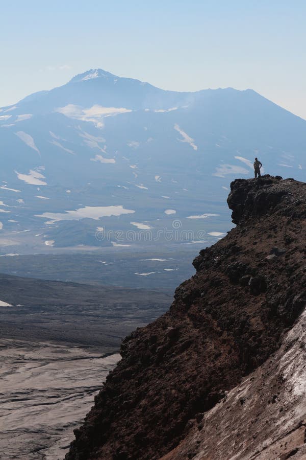 Steep Precipice of Mountain with Yellowed Grass Stock Photo - Image of ...