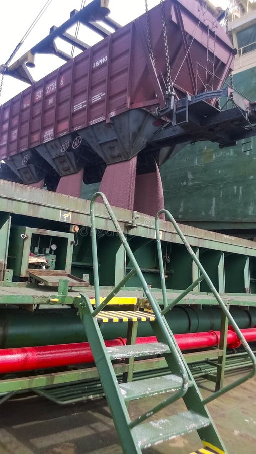 The Precipitation of Grain from the Car into the Hold of the Tanker ...