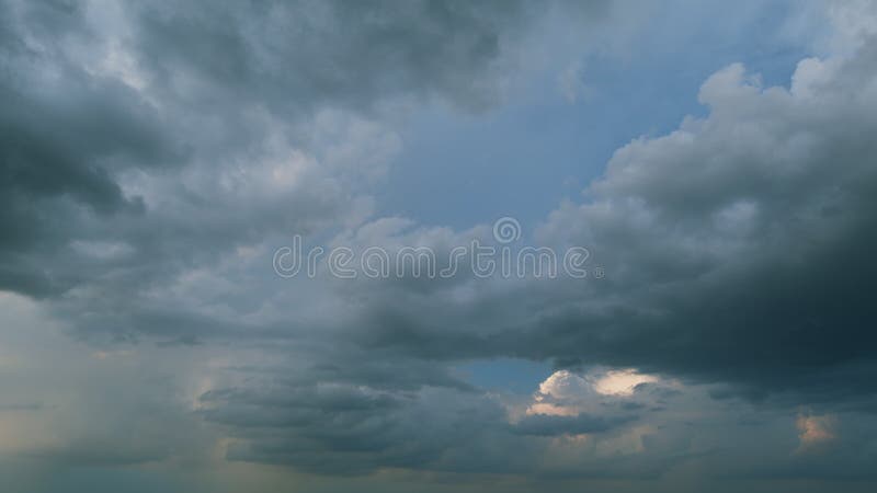 Precipitation Storm Front. Beautiful Rainy Dark Storm Clouds. Heavy ...