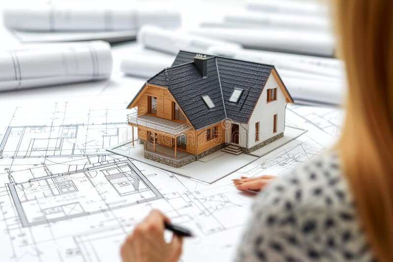 Precise Architect House Plan Drawing. Generate AI Stock Photo - Image ... Precise Architect House Plan Drawing. Generate AI Stock Photo - Image ...