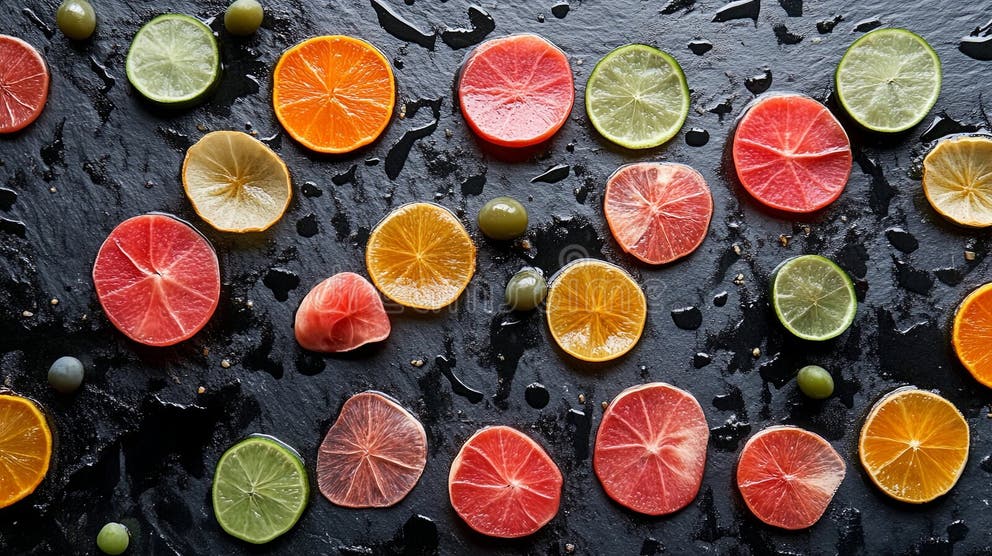 Precise Arrangement of Slices on Slate, Food As Pattern and Surface ...