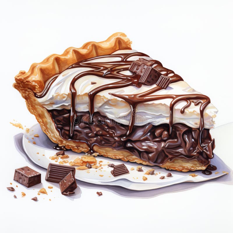 Precise and Bold: a Graphic Illustration of Chocolate Pie Stock ...