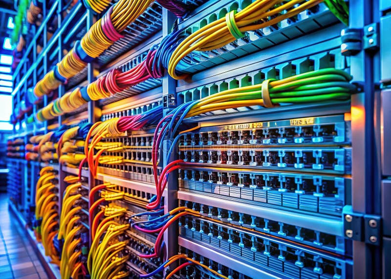 Precise Cable Management in a Modern Data Center Server Rack a Clean ...