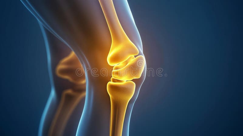 A Precise 3D Model of a Human Knee Joint, Displaying Cartilage Damage ...