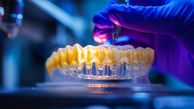 Precise Dental Model Creation in a Lab Setting Stock Illustration ...