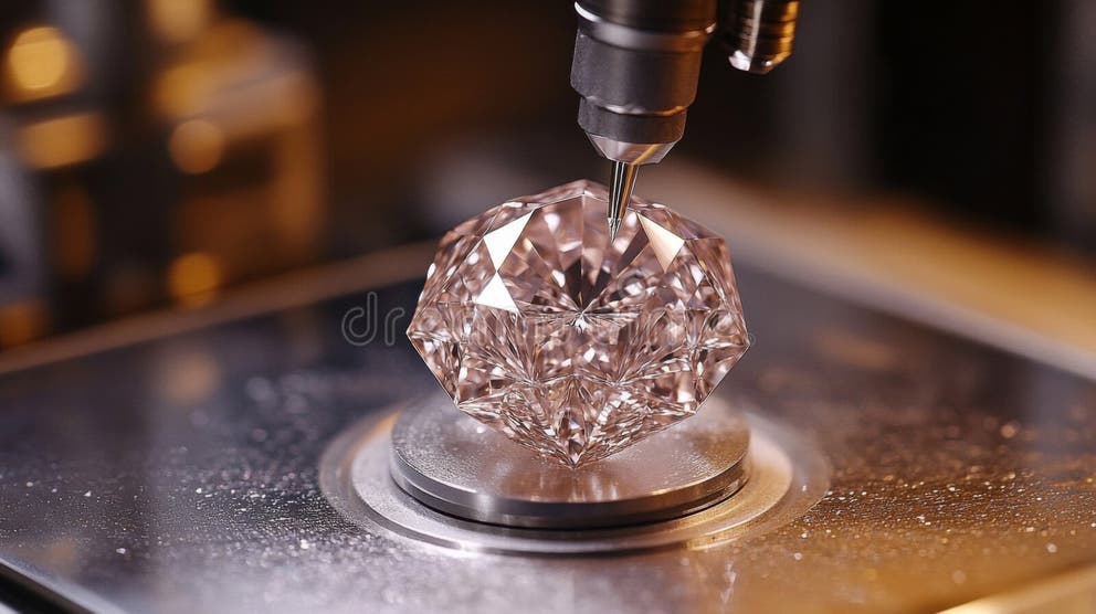 Precise Diamond Cutting Process Close Up Stock Illustration ...