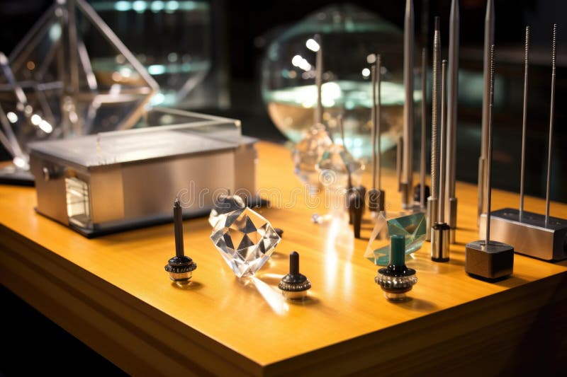 Precise Diamond Measuring Instruments on Display Stock Illustration ...