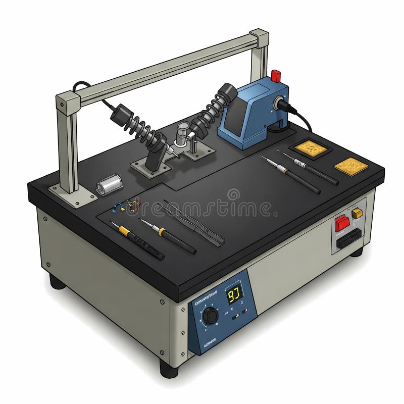 Precise Electronic Welding and Repair Platform Stock Illustration ...