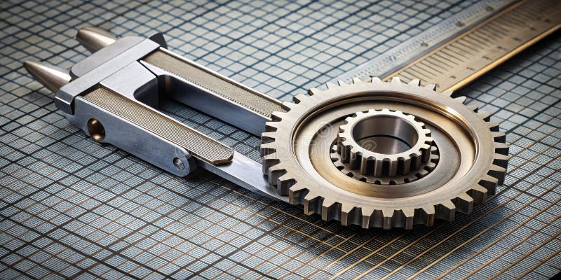 Precise Engineering Components and a Measuring Device Rest on a ...