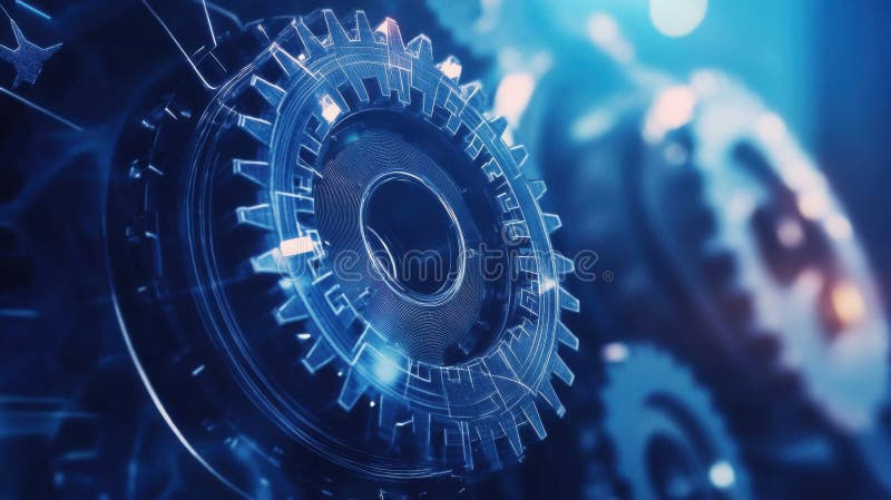 Precise Gear Mechanisms: Engineering & Design Stock Illustration ...