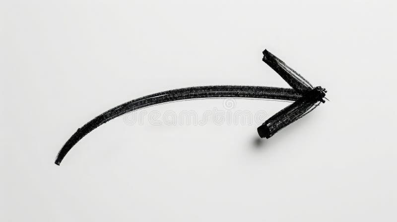 Precise Hand-drawn Black Marker Arrow with Straight Lines and Angled ...