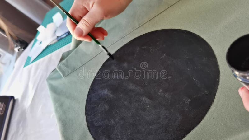 Precise Handwork Sewing Needle Penetrates Fabric with Careful Threading ...