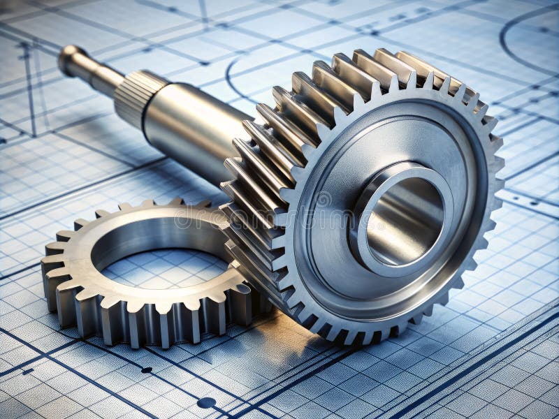 Precise Interlocking Cog and Bevel Gear a Detailed View of Mechanical ...