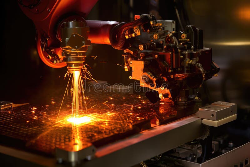 Precise Laser of Robot Components Stock Photo - Image of machinery ...