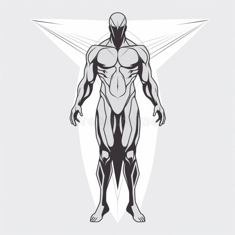 Precise Line and Contour Design of Futuristic Superhero Vector Stock ...