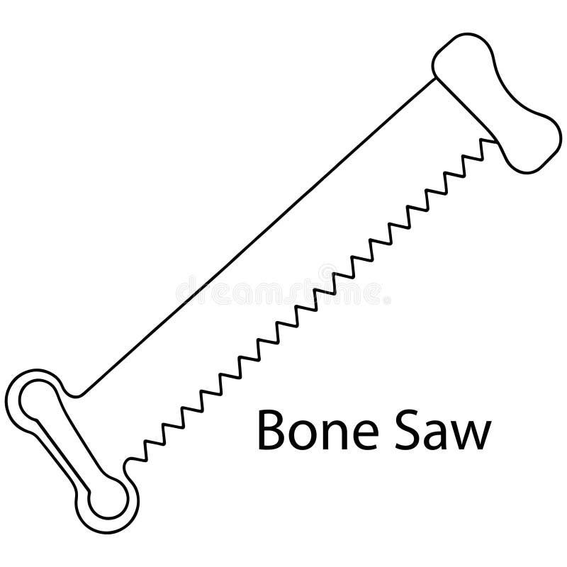 Precise Line Drawing of a Bone Saw Surgical Instrument Stock Vector ...