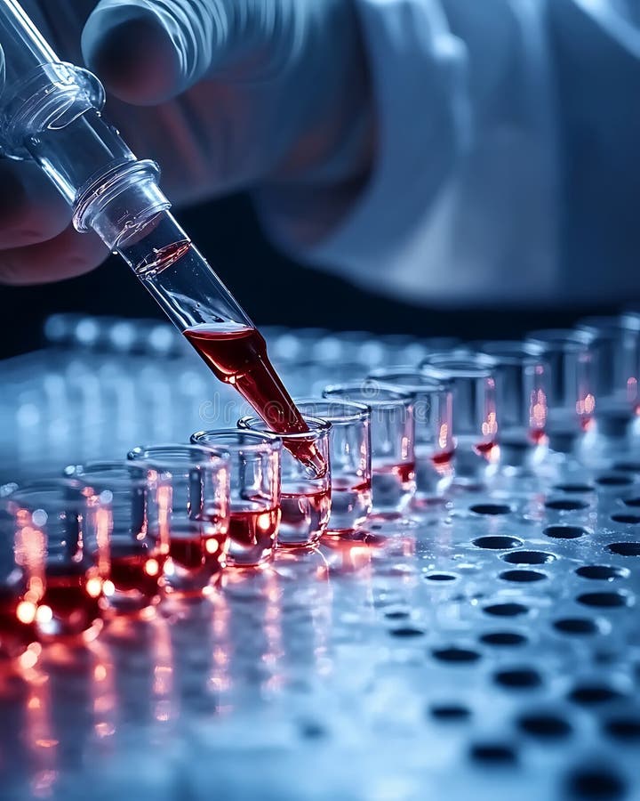 Precise Liquid Dispensing in a Lab Setting. Stock Illustration ...