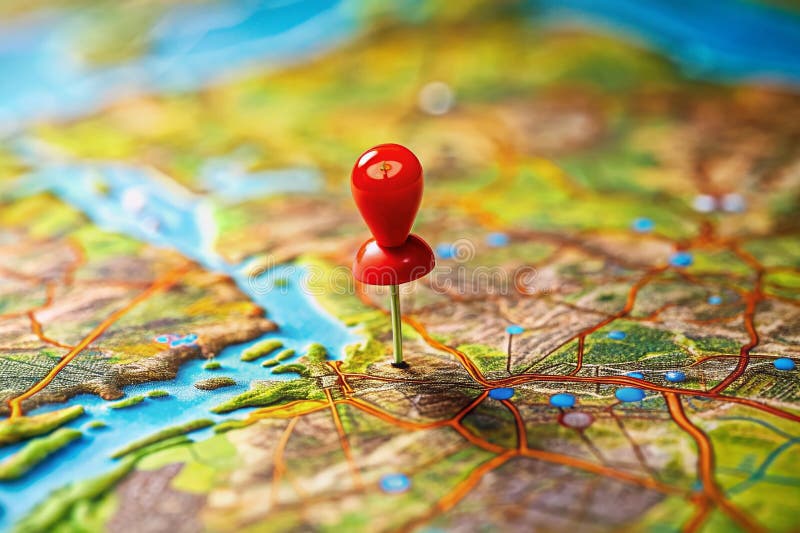 Precise Location Pinpointed on Miniature Map a Detailed GPS Navigation ...
