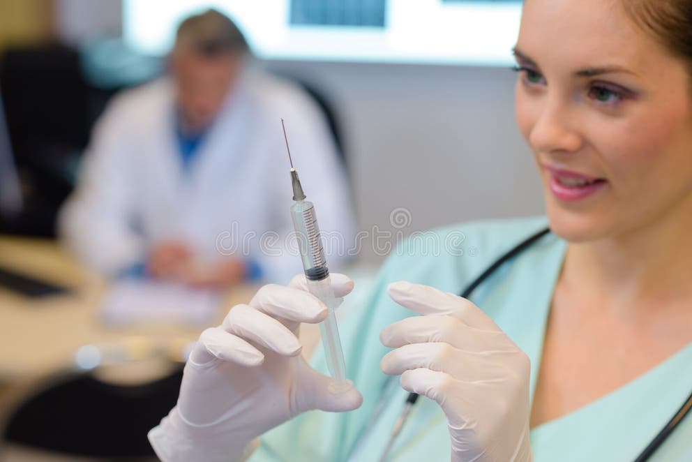 Precise Measurement of Injection Stock Image - Image of hospital ...