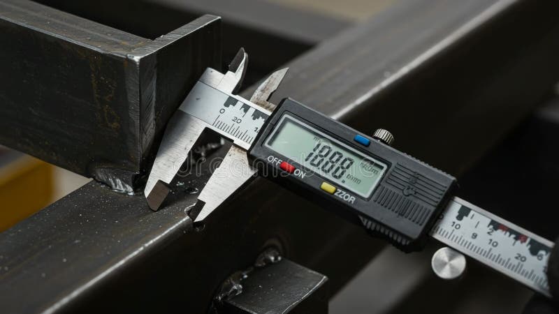 Precise Measurement of Metal Weld with Digital Caliper Stock Video ...
