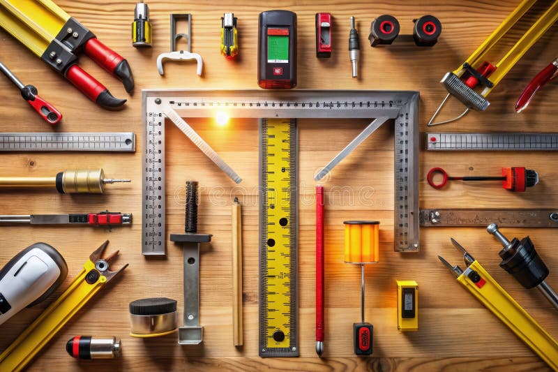 Precise Measuring Instruments Arranged on Wooden Surface for ...