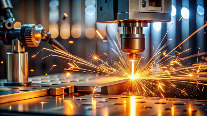 Precise Metal Cutting with Industrial Laser Technology a Close-up View ...